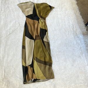 Zara | Dresses | Zara Printed Satin Effect Midi Dress | Poshmark